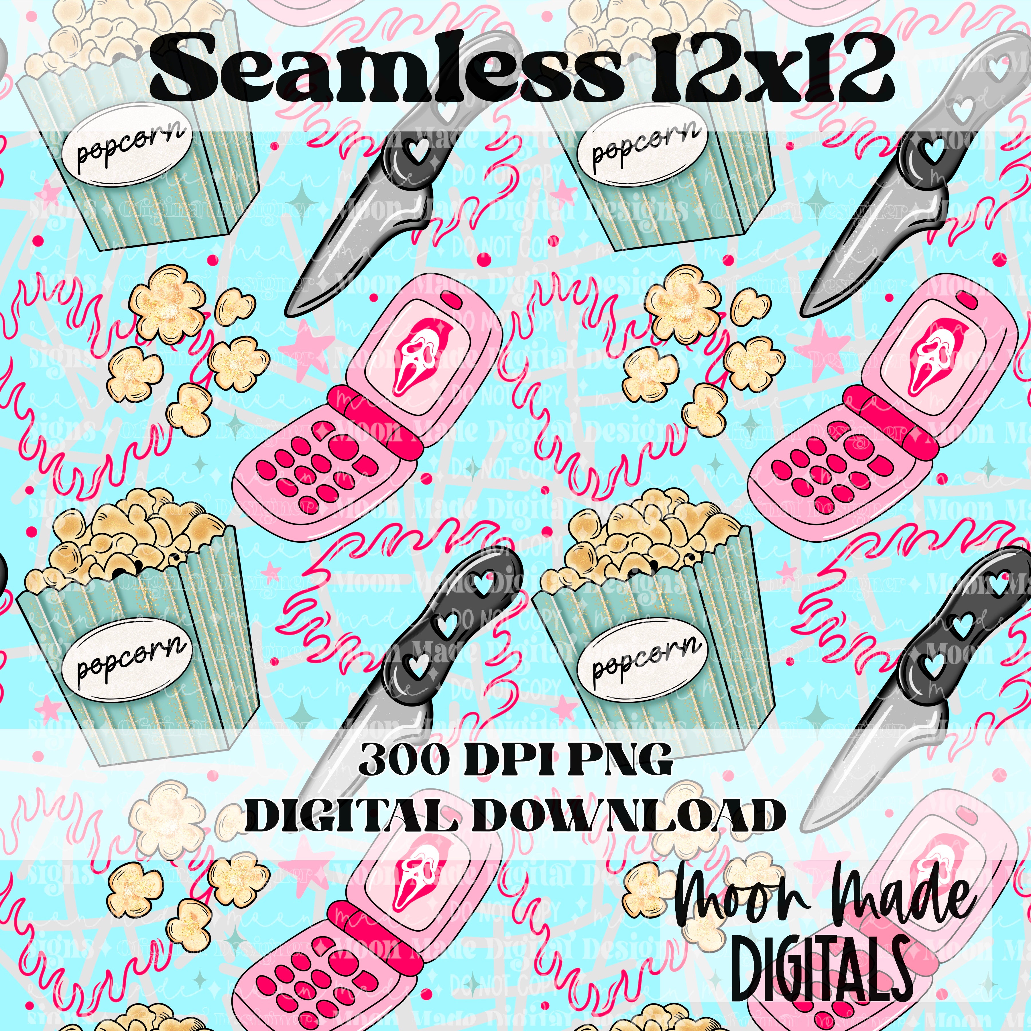 Killer Popcorn Seamless – Moon Made Digitals