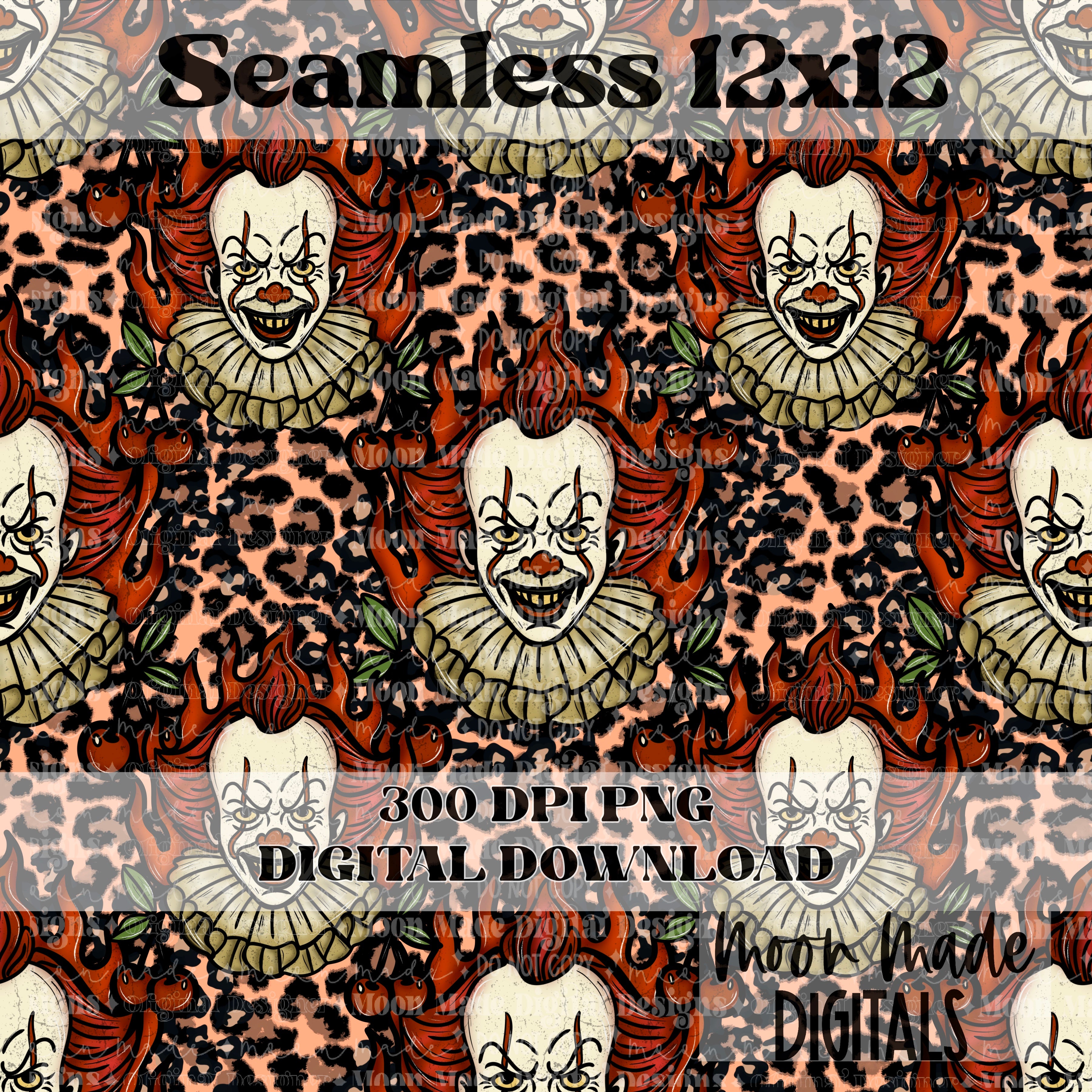 Pennywise Cherry Leopard Seamless – Moon Made Digitals