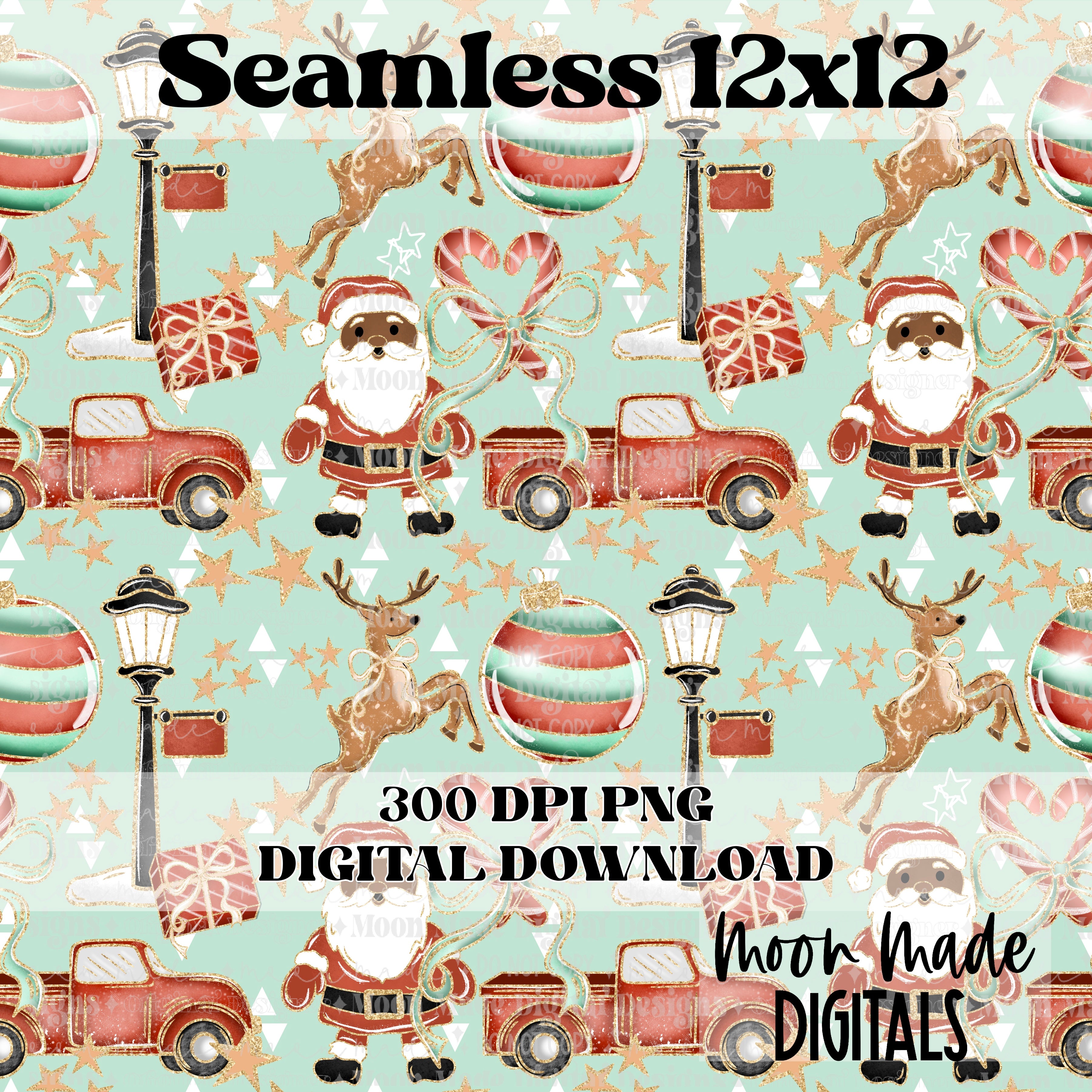 Christmas Santa Collage 2 Seamless – Moon Made Digitals