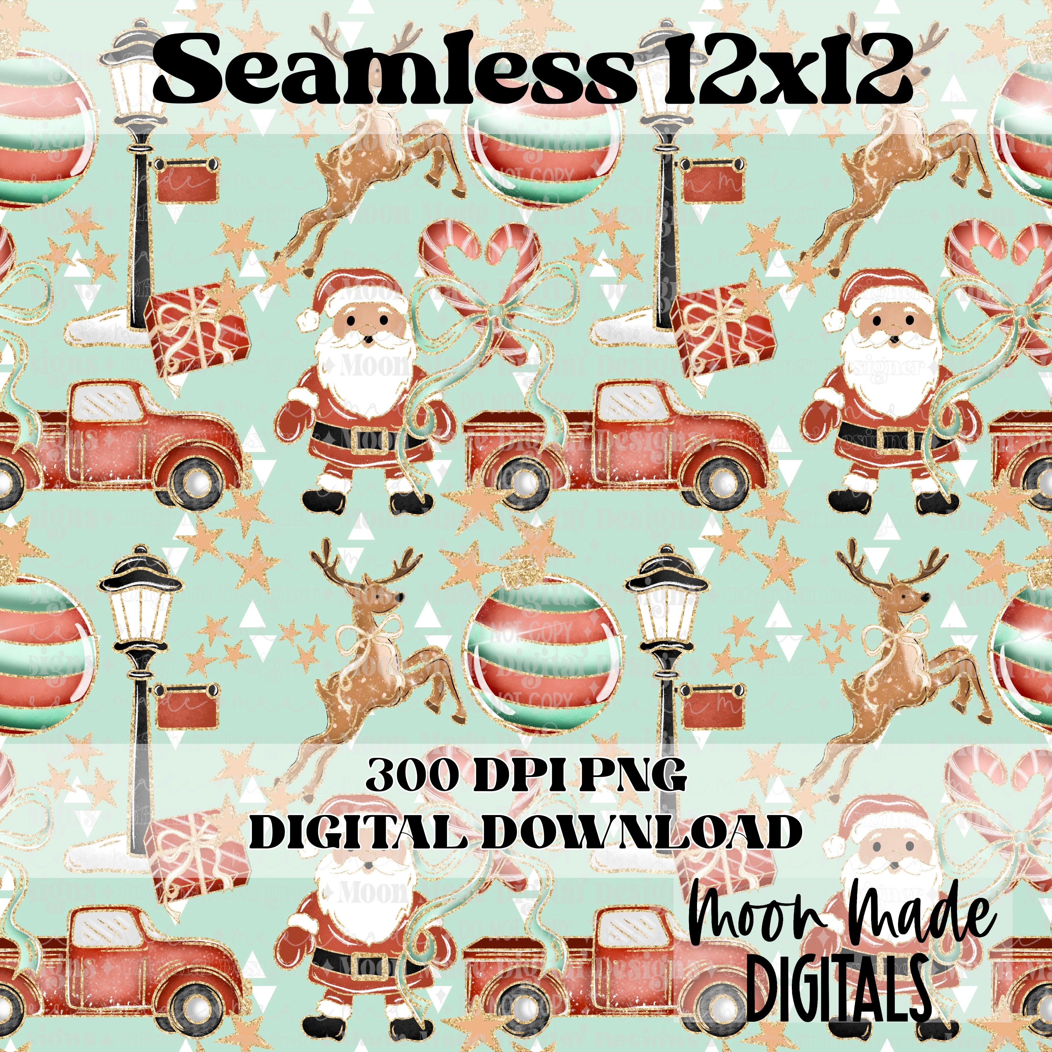 Christmas Santa Collage 1 Seamless – Moon Made Digitals