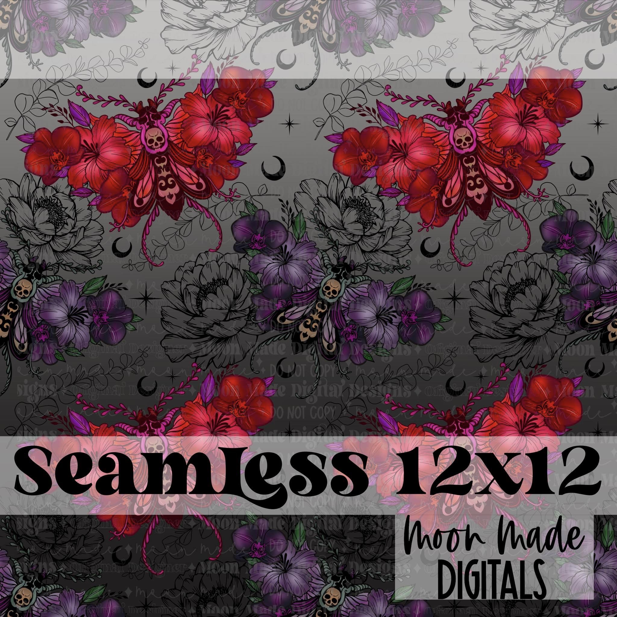 Ombre Death Moth Seamless – Moon Made Digitals